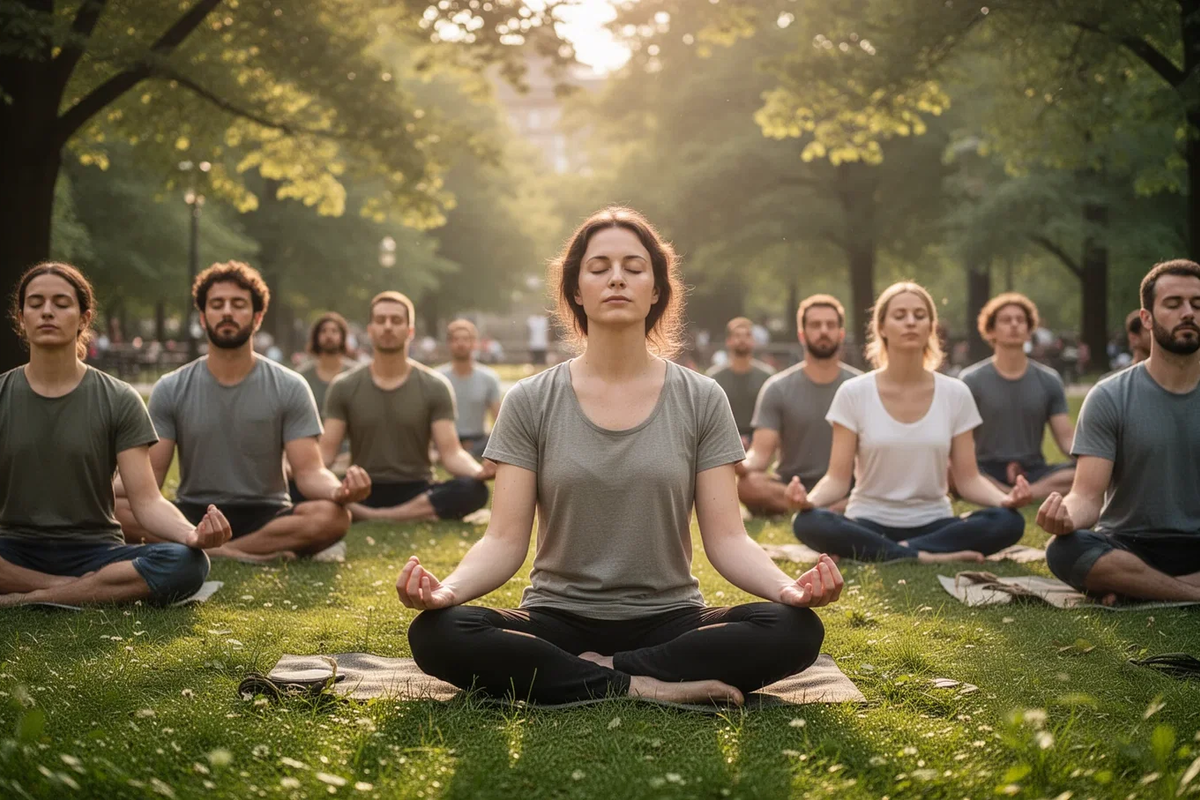 Mentale Gesundheit: Meditation im Park und nüchterne Clubs boomen