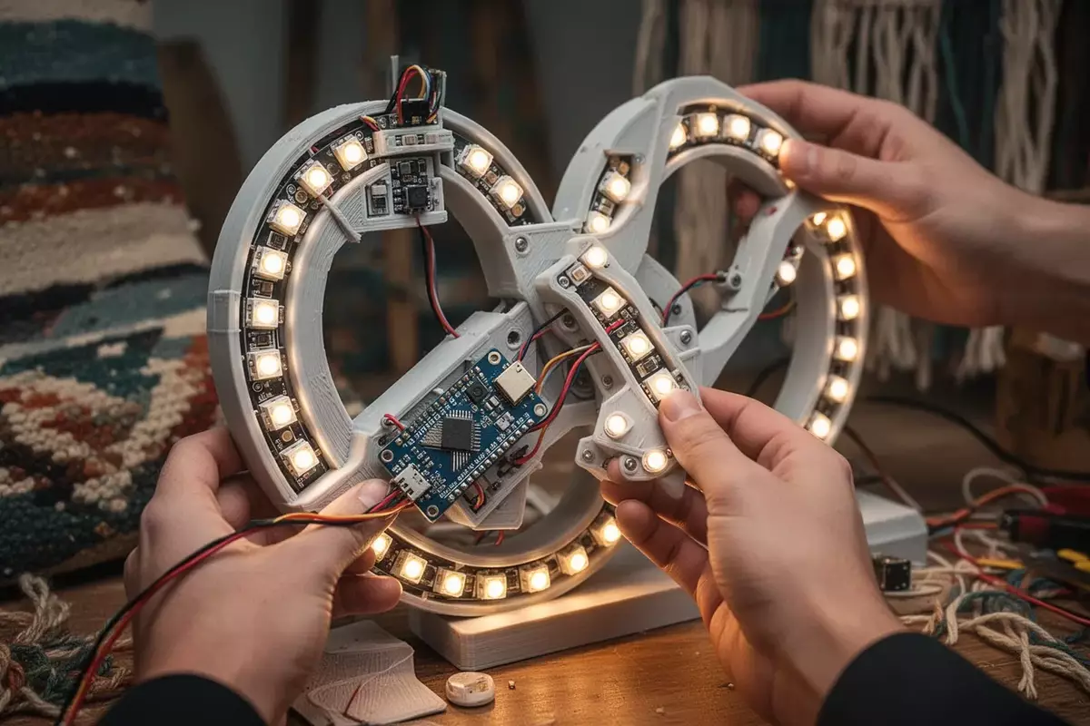 DIY-Trend: 3D-gedruckte Cyber Loop Lampe mit 300 LEDs